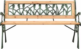 Zahradní lavice 122 cm litina a masivní jedlové dřevo 312031