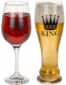 Sklenice pro pár King a Queen, 600 ml a 430 ml