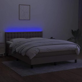 Box spring postel s matrací a LED taupe 140x190 cm textil 3133473