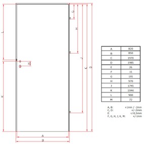 Plechové dveře 80, pravé, pozinkované