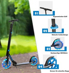 Costway Koloběžka skládací koloběžka výškově nastavitelná 100 kg