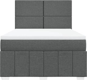 Box spring postel s matrací tmavě šedý 140 x 190 cm textil 3291657
