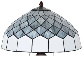 Stolní lampa Tiffany Krisoijn šedá v art deco stylu – 40x58 cm