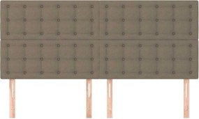 Čelo postele béžové 160x5x118/128 cm látkové 3116776