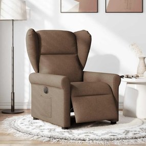 Elektrické polohovací křeslo hnědé textil 3303358