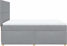Box spring postel s matrací světle šedá 140 x 190 cm textil 3293568