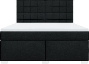 Box spring postel s matrací černá 180x200 cm textil 3292869
