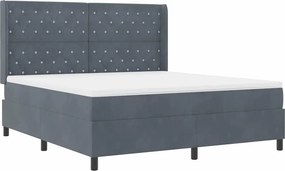 Postel s boxspringem s matrací Tmavě šedá 180 x 200 cm samet 3341967