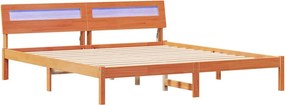 Rám postele s čelo Hnědá 200 x 200 cm Masivní borové dřevo 3385744