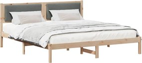 Rám postele s čelo Tmavě šedá 200 x 200 cm Masivní borové dřevo 3394229