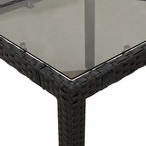 9dílný zahradní bistro set s poduškami černý polyratan 3277140