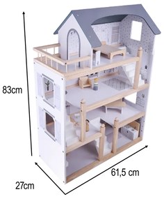 Creative Corner Dřevěný domeček pro panenky + nábytek 80cm - II Jakost
