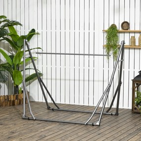 Stojan na houpací síť Outsunny skládací stojan na houpací síť a věšák na oblečení 2 v 1 s nosností až 120 kg 290 x 92 x 88 cm pro zahradu a terasu | …