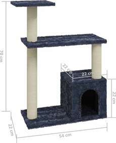 Škrabadlo pro kočky se sisalovými sloupky tmavě šedé 70 cm 171435