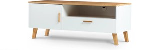 KONSIMO TV stolek FRISK dub bílý 126 x 49 x 46 cm