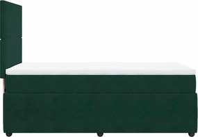 Box spring postel s matrací tmavě zelená 80 x 200 cm samet 3292187