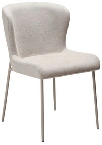 OnaDnes -20% ​​​​​Dan-Form Světle šedá bouclé jídelní židle DAN-FORM Glam s šedou podnoží