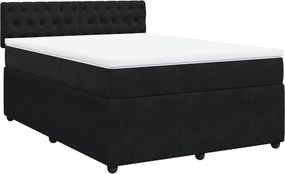 Box spring postel s matrací černá 140x200 cm samet 3287766