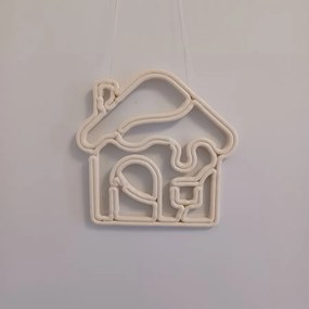 ECOprint ozdoba domeček 30 cm bílá, 3D tisk, plast, venkovní
