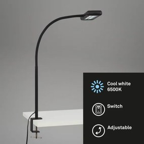 Brilo - LED Flexibilní stolní lampa s klipem TRASNA LED/7,5W/230V černá