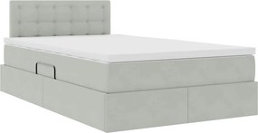 Postel s úložným prostorem Světle šedá 120 x 200 cm samet 3370869