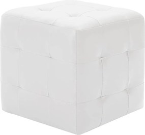 Taburety 2 ks bílé 30 x 30 x 30 umělá kůže 278389