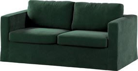 Potah na pohovku IKEA  Karlstad 2-místná , nerozkládací, dlouhý barva zelená látka lesklé, sametová