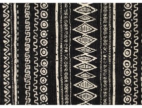 Černo-bílý bavlněný koberec Webtappeti Ethnic, 55 x 180 cm