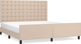 Rám postele s čelem cappuccino 160x200 cm umělá kůže 3125584