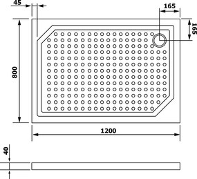 Gelco SARA 120 x 80 cm GS12080 sprchová vanička litý mramor