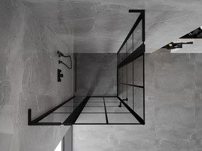Mexen, Mexen Mist L Duo výklopný sprchový kout 120 x 120 cm, černá mřížka - 8A4L-120L-120P-70-77