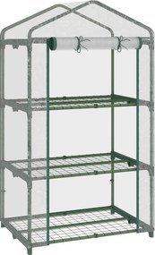 Outsunny 3-vrstvý Zahradní Skleník s 3 Policemi a Zipovým Dveřmi pro Pěstování Květin a Zeleniny 69x49x125 cm Průhledný | Aosom