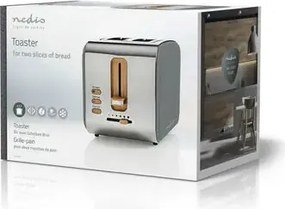 NEDIS KABT510EGY - Topinkovač Šedá / 2 Široké Otvory / Soft-Touch
