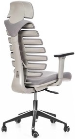 MERCURY kancelářská židle FISH BONES PDH šedý plast, 26-64 šedá, 3D područky