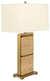 Bílá stolní lampa Richmond Meyra s mramorovou podstavou