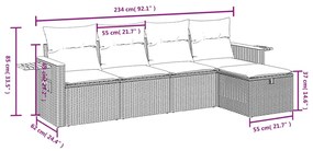 5dílná zahradní sedací souprava s poduškami béžová polyratan