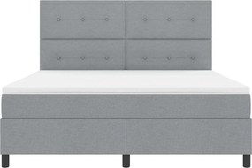Postel s boxspringem s čelo Světle šedá 180 x 200 cm textil 3339406