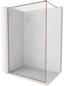Mexen Kioto-XF sprchová stěna Walk-in s rámem 60 x 202 cm, transparentní 10 mm, kartáčovaná měď - 800-060-104-65-00-X