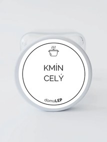 Samolepka na kořenky KMÍN CELÝ bílá 5 cm základní písmo