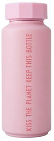 DESIGN LETTERS Designová termoska Pink Kiss The Planet 500 ml, růžová barva, kov