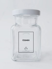 Samolepka na kořenky ČESNEK  průhledná 3 × 4 cm tučné písmo