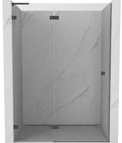 Mexen, Mexen Lunar L levé otočné sprchové dveře 130 cm, průhledné, pistolově šedé kartáčované - 834L-130-000-66-00-L