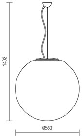 Redo 9976 závěsné svítidlo Baloo opal, E27, ø56cm