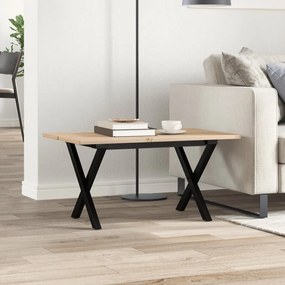 Konferenční stolek s X rámem 80x50x40 cm borové dřevo a ocel 3282684