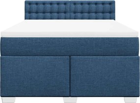 Box spring postel s matrací modrá 140x190 cm textil 3285903
