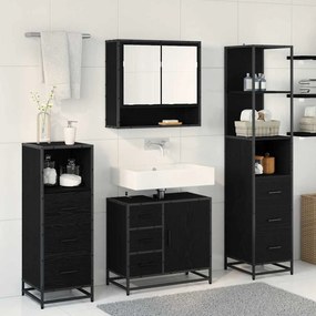 Sada koupelnového nábytku 4 ks Černý dub 65 x 33 x 60 cm 3402499