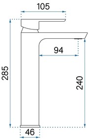 Rea Argus, vysoká umyvadlová baterie h-285, měděná matná, REA-B3006