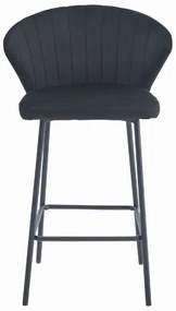 Sametová barová židle Bergamo černá