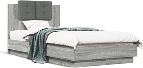 Rám postele s čelem šedý sonoma 75 x 190 cm kompozitní dřevo 3209980