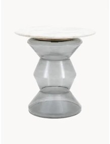 Kulatý odkládací stolek z ručně foukaného skla a mramoru Turin